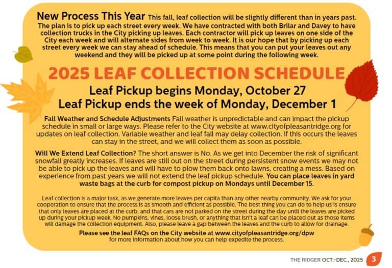 Curbside Leaf Collection - City of Pleasant Ridge Michigan